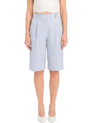 TWINSET Striped Tailored Shorts - Sky Blue