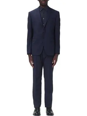 Emporio Armani Single-breasted Suit With Classic Lapels And Patch Pockets - Blue