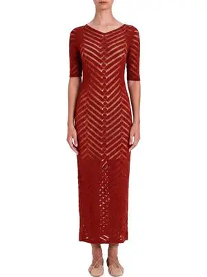 TWINSET Maxi Dress - Brick Red