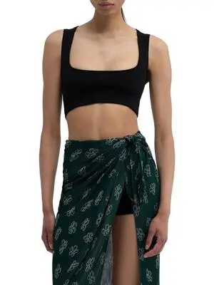 MARGHERITA MACCAPANI Viscose Blend Bralette Crop Top - Black