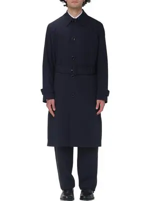 LARDINI Virgin Wool Trench Coat - Blue