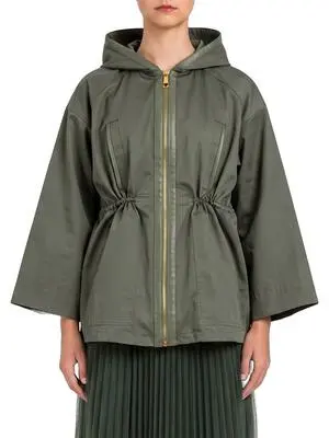 TWINSET U & B Hooded Jacket With Drawstring Waist - Green