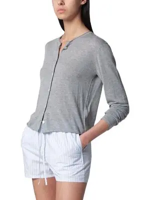 DUNST Mélange Cotton-blend Cardigan - Grey