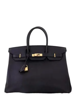 HERMÈS Hermès Birkin 35 Handbag In Black Togo Leather With Palladium Hardware