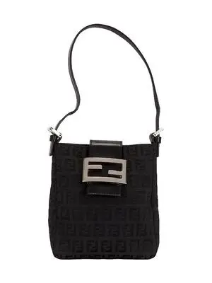 Undefined Fendi Zucchino Hobo Bag - Black