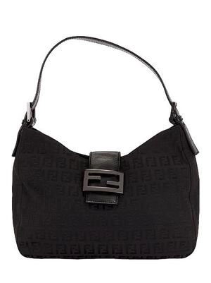 Undefined Fendi Zucchino Hobo Bag - Black
