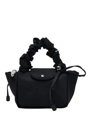 CARLYN Mini Buddy Ruched Tote Bag - Black