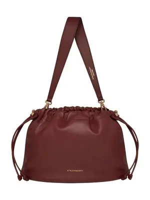Strathberry Strathberry Charlotte Midi Drawstring Bucket Bag Red