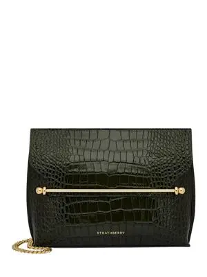 Strathberry Stylist Crossbody Leather Clutch - Green