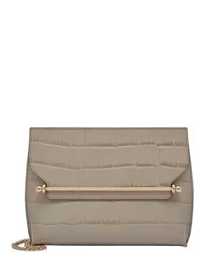 Strathberry Stylist Crossbody Leather Clutch - Grey