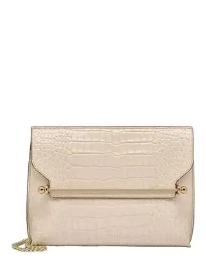 Strathberry Stylist Crossbody Leather Clutch - Neutral