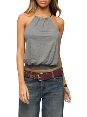 EDIKTED Halter Neck Chain Backless Top - Dark-gray-melange
