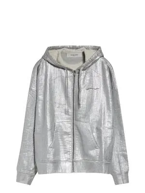 GOLDEN GOOSE Journey Zip-up Hoodie - Silver