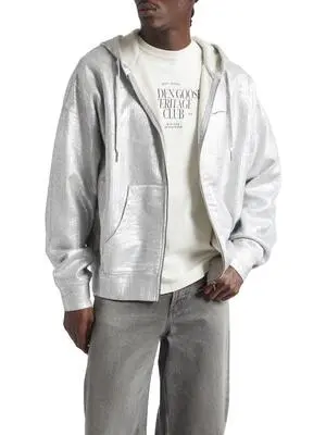 GOLDEN GOOSE Journey Zip-up Hoodie - Silver