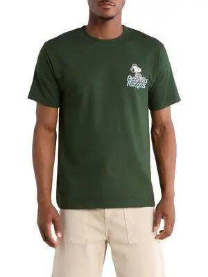 THE FORECAST AGENCY Peanuts® Records Cotton Graphic T-shirt - Forest