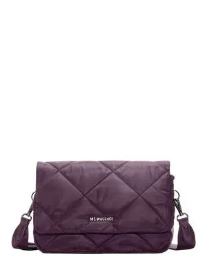 Mz Wallace Madison Flap Quilted Nylon Crossbody Bag - Raisin