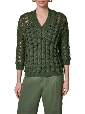 Donna Karan New York Relaxed Fit V-neck Sweater - Verde