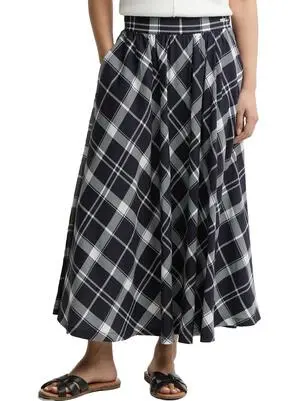 BARBOUR Barbour Tartan Print Midi Skirt