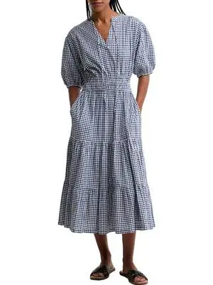Barbour Ashwell Check Print Midi Dress - Multi Gingham