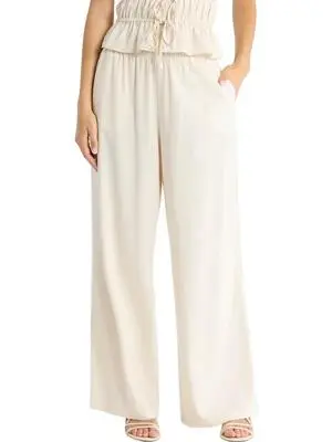 Paige Jude Wide Leg Pants - Parchment