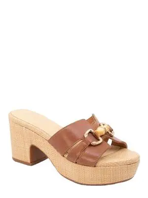 CHOCOLAT BLU Chocolat Blu Gianna Platform Slide Sandal Camel Leather
