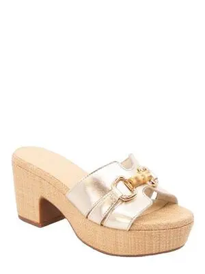 CHOCOLAT BLU Chocolat Blu Gianna Platform Slide Sandal Gold Leather