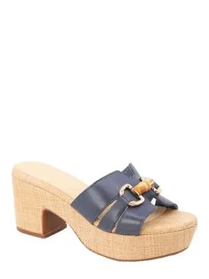 CHOCOLAT BLU Chocolat Blu Gianna Platform Slide Sandal Navy Leather