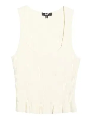 PAIGE PAIGE Bronwyn Rib Tank With Ruffle Hem