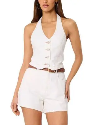 Abrand Denim Halter Vest - Porcelian