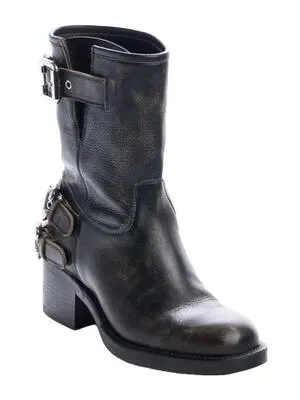 Chloé Dakota Block Heel Biker Boots - Black