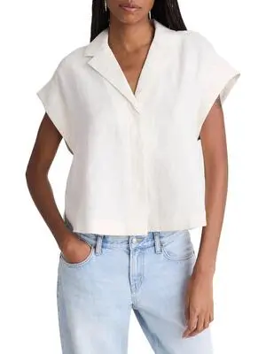 Madewell Notch Collar Linen Popover Shirt - Ivory Linen