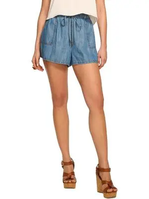 Ramy Brook Annalise High Waist Chambray Shorts - Light Chambray