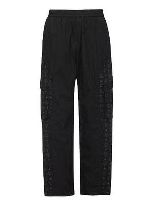 Mcm Monogram Cargo Pants In Recycled Nylon - Black