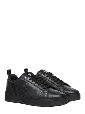 Mcm Neo Terrain Monogram Leather Low-top Sneakers - Black