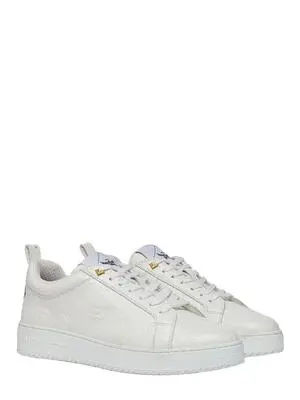 Mcm Neo Terrain Monogram Leather Sneakers - Egret
