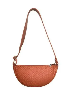 AMASOUK Hilal Woven Leather Sling Bag - Saddle