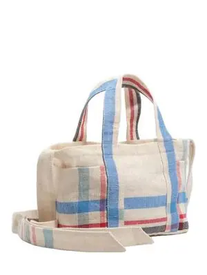 Bimba Y Lola Mini Linen Blend Crossbody Bag - Ecru