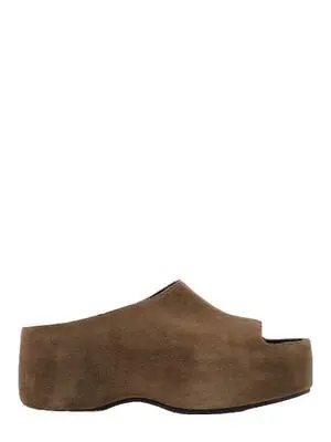 Bimba Y Lola Suede Platform Sandals - Olive