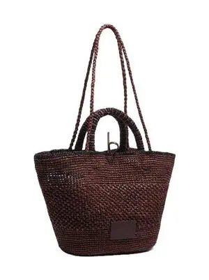 Bimba Y Lola Woven Raffia Tote Bag - Nut