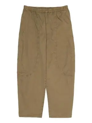 Bimba Y Lola Black Cotton Jogger Trousers With Decorative Stitching - Camel