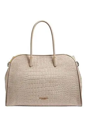 Donna Karan New York Satin Croc-effect Suede Tote - Moth