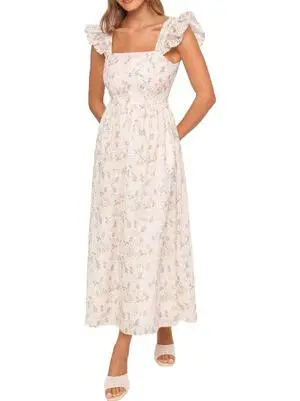 PETAL & PUP Ashtonleigh Floral Print Midi Dress - Multi Floral
