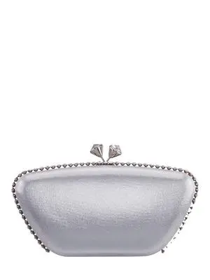 Nina Goddess Frame Clutch - Silver