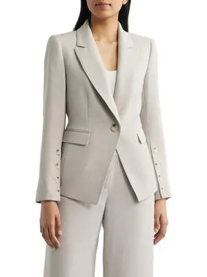 TAHARI ASL One-button Blazer - Straw
