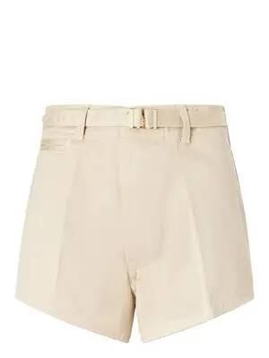 RÙADH RÙADH The Grier Belted Organic Cotton Twill Shorts Neutrals
