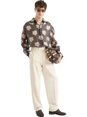 Fendi Wool Gabardine Tailored Trousers - Beige