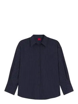 Hugo Striped Cotton Poplin Blouse - Patterned