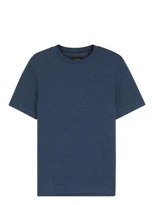 BOSS Mouliné T-shirt In Cotton Light Blue