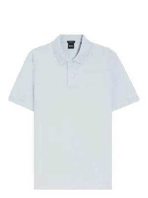 BOSS Pallas Polo Shirt In Cotton Piqué With Embroidered Logo Light Blue