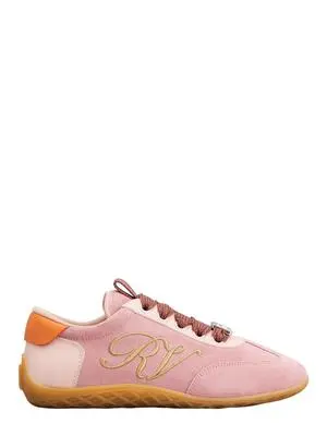 ROGER VIVIER Viv Low Suede Sneakers With Buckle Detail - Pink